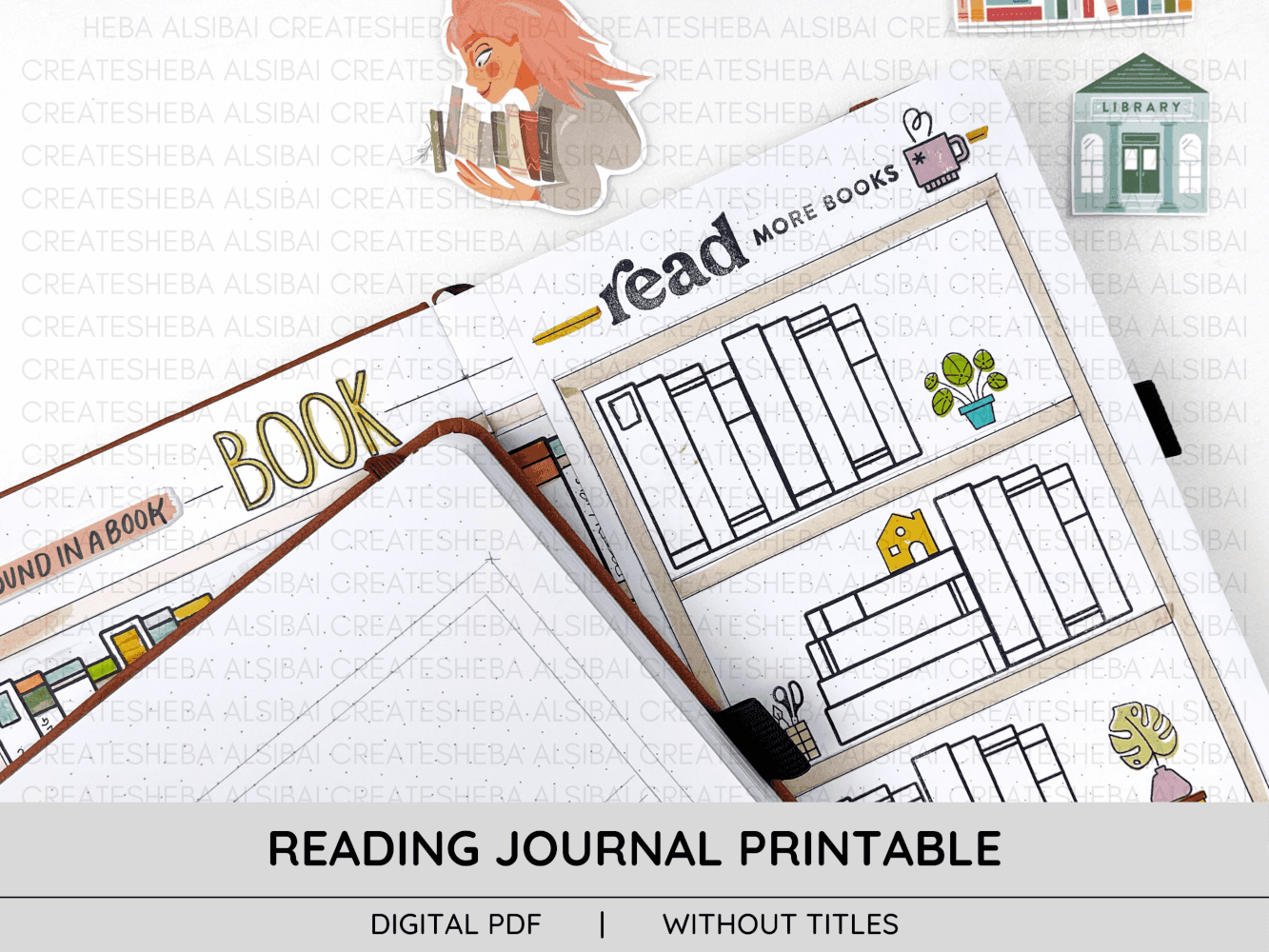 Reading Journal Printable Without Titles for Custom Book Tracking PDF ...