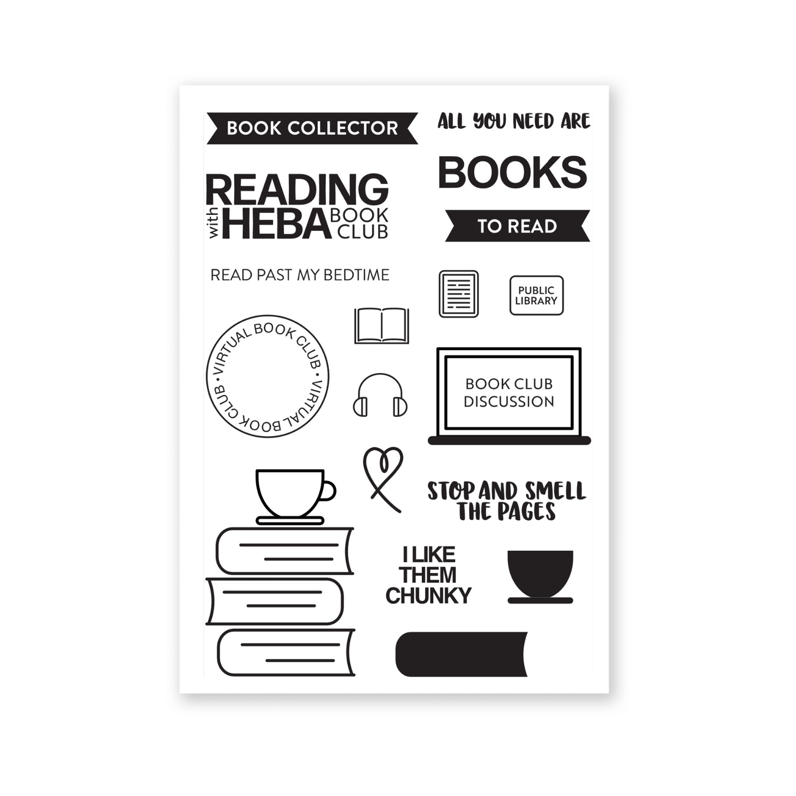 Reading With Heba Stamp Set | Clear Stamps for Reading Journals ...