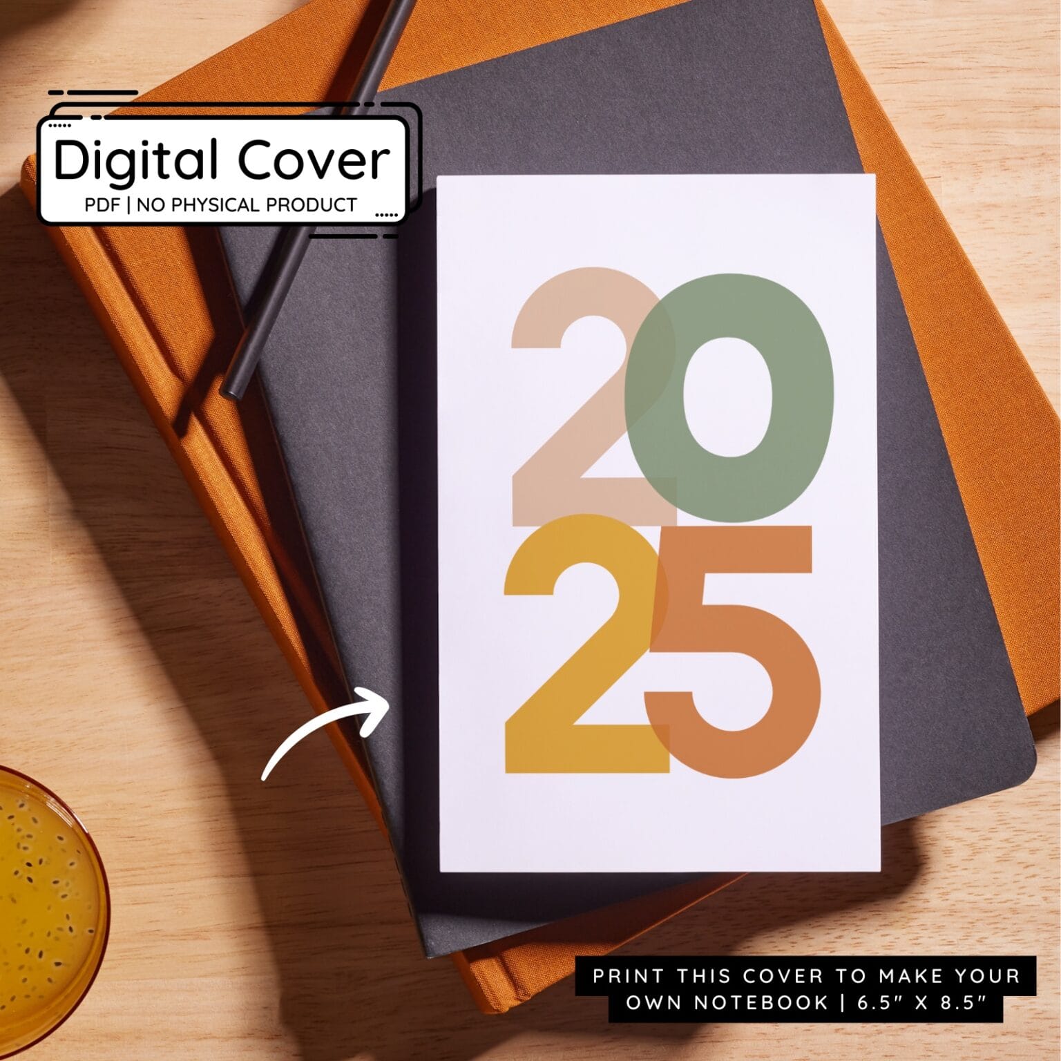 Printable Digital Covers for Spiral Notebooks | 5 Designs